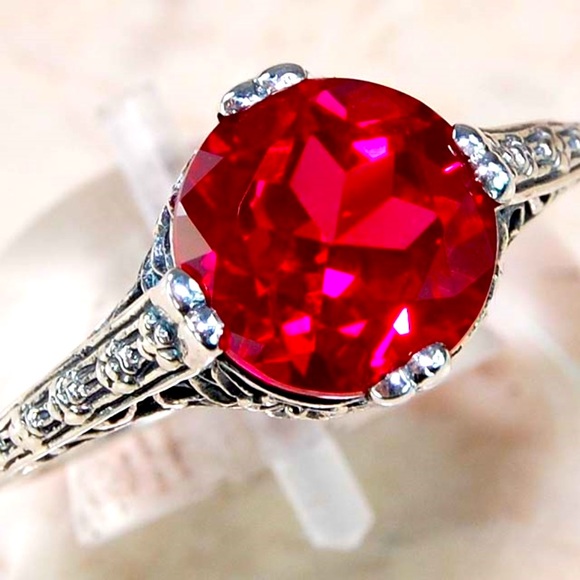 Jewelry | 2ct Natural Ruby 925 Silver Ring 65 Or 6 | Poshmark